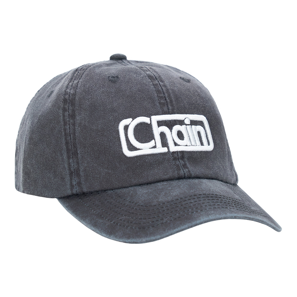 Chain Logo Dad Cap in Faded Black